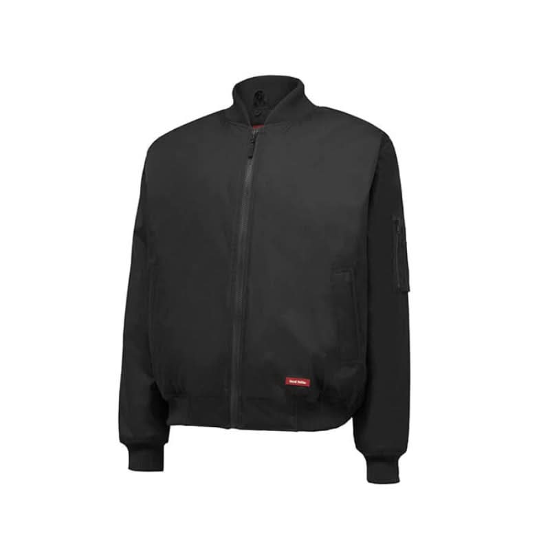 Hard Yakka Black Ribbed Waistband Bomber Jacket Tradie Work Jumper — Shopica Pty Ltd